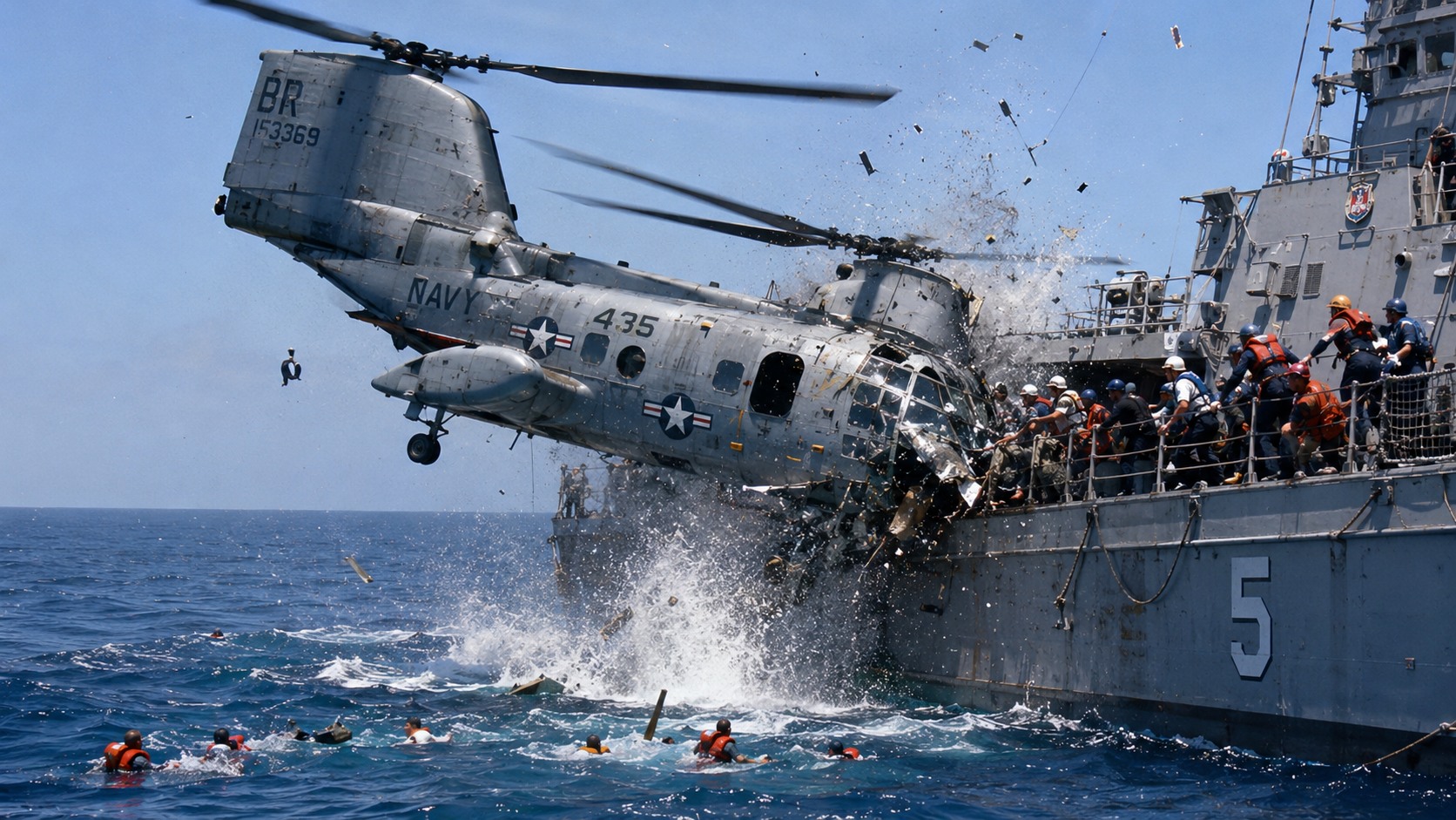 The helicopter disaster that sent 18 men into the Pacific