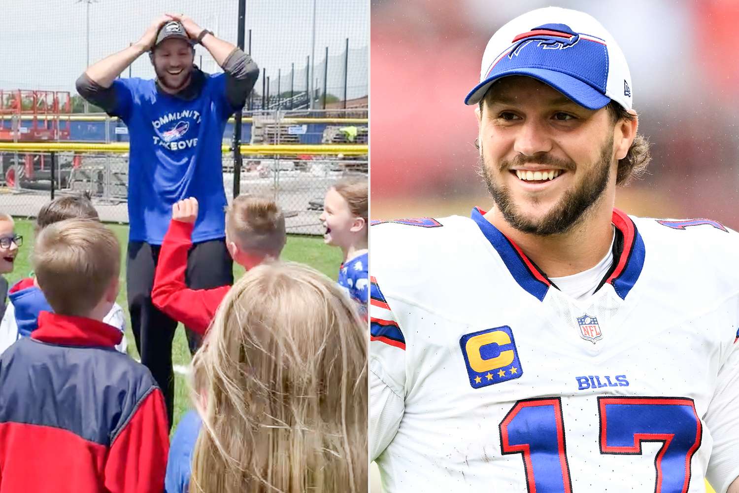 Josh Allen 'crashes recess' to surprise a group of kids at a Buffalo ...