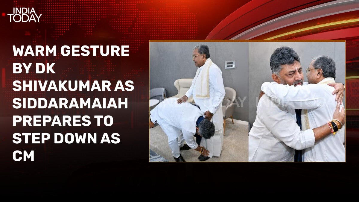 DKS touches Siddaramaiah's feet, hugs him as Karnataka CM prepares to ...