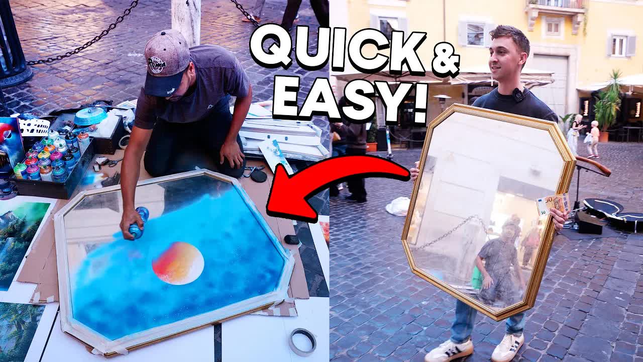 This street artist completely transformed my mirror for €50
