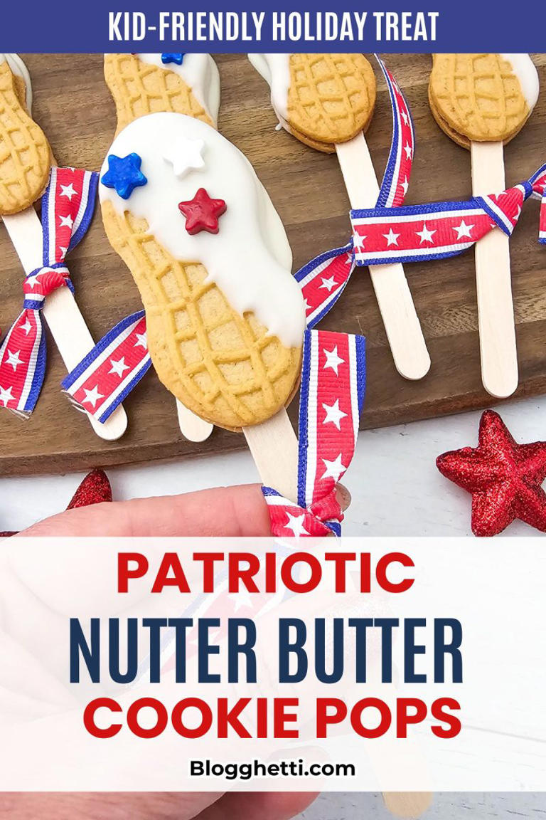 Red, white, and blue Nutter Butter cookie pops