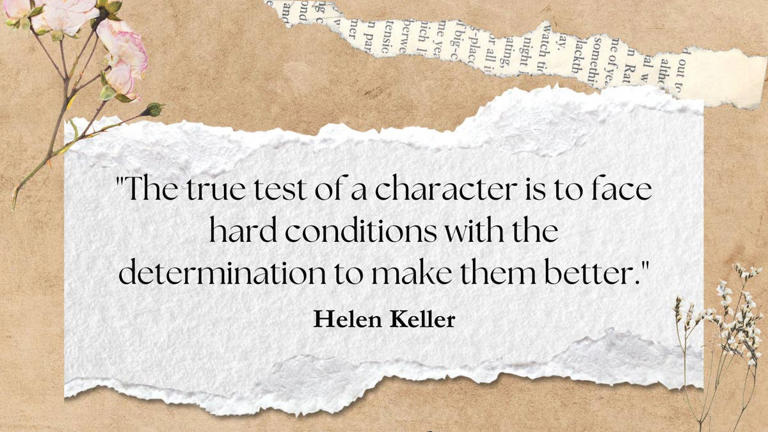 Helen Keller’s inspiring quote on overcoming hardships with determination