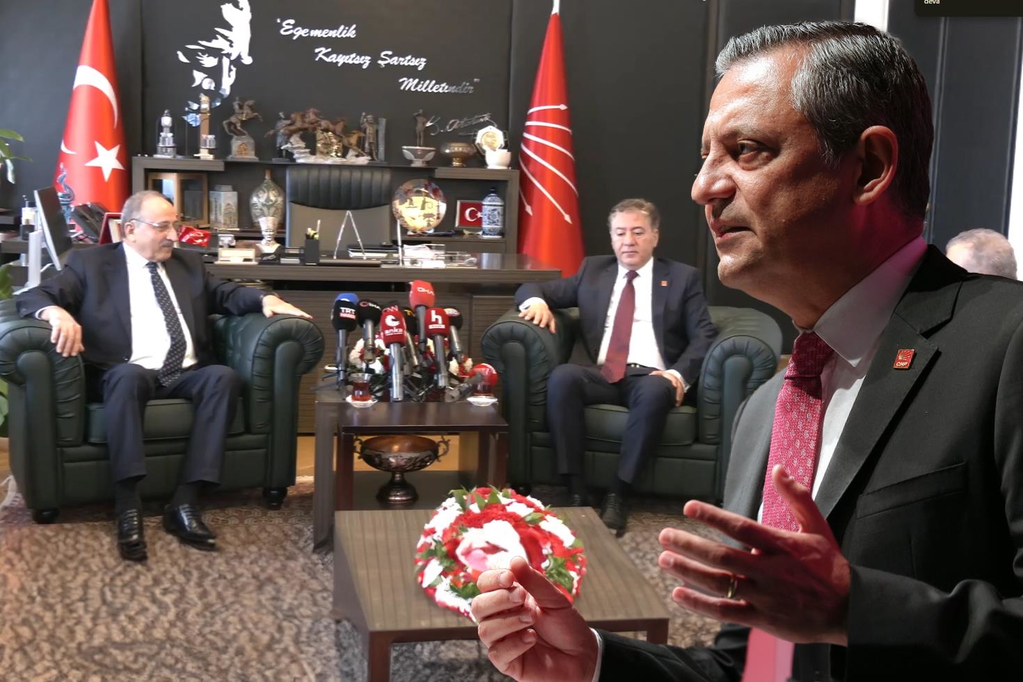 Özgür Özel'in heyetine ilk ziyaret o partiden