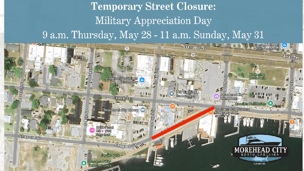 Morehead City announces street closure for Military Appreciation Day events
