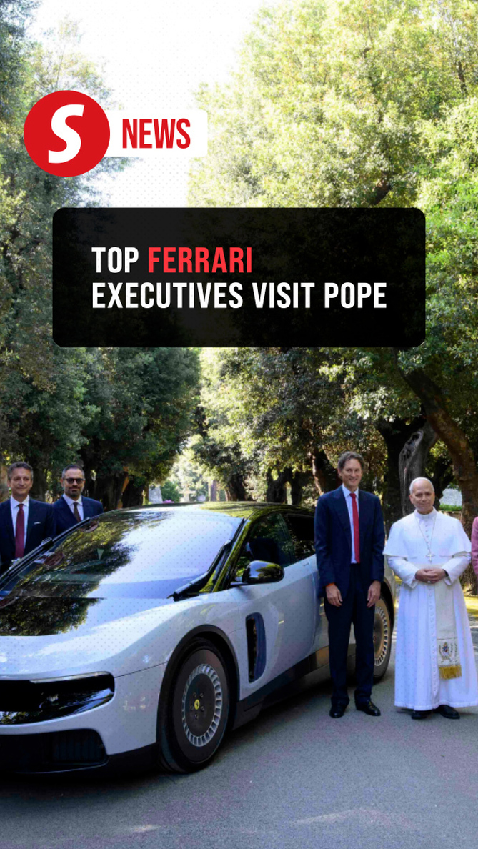 Pope Leo gets first taste of Ferrari's first all-electric car