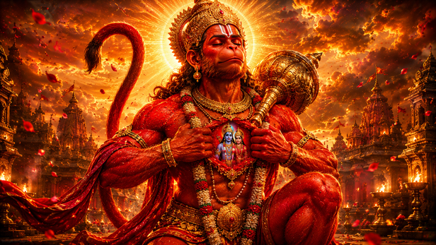 Why Hanuman Ji was covered fully in vermilion