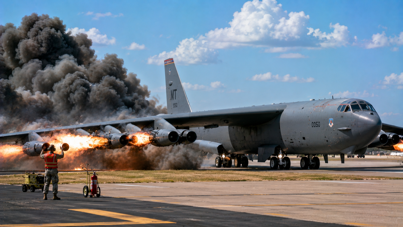 Why the Air Force uses explosives to start B-52 bomber engines