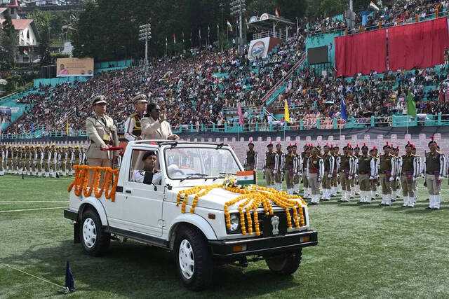 President Droupadi Murmu awards police colour to Sikkim Police