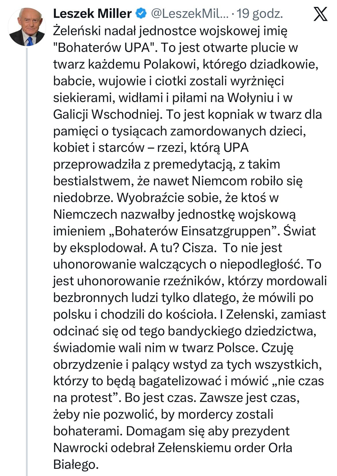 Miller ma żądanie wobec prezydenta Nawrockiego. „Otwarte plucie w twarz ...