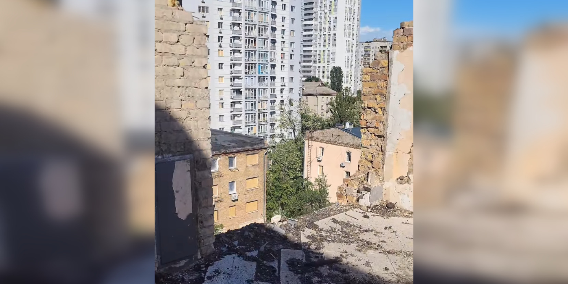 Kyiv resident shows apartment destroyed in Russian attack