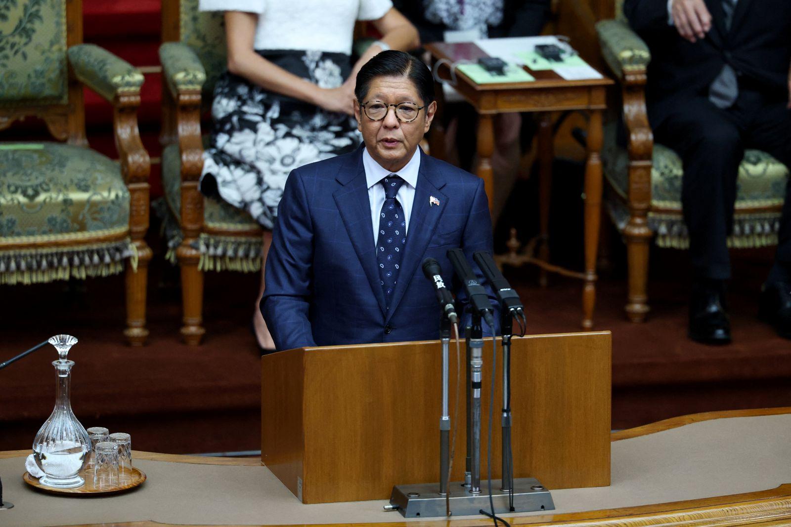 Marcos tells Japan parliament: Rules must govern seas, not force