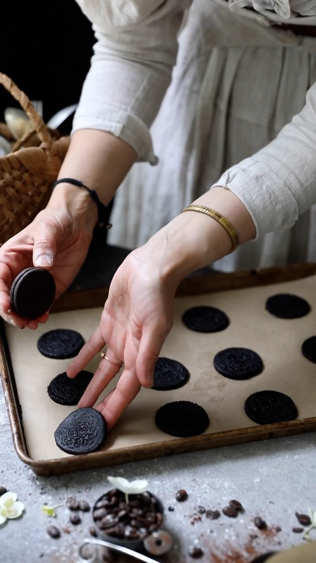 Homemade version of classic chocolate sandwich cookies