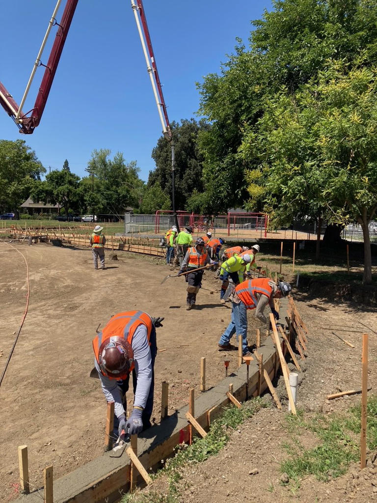 New landscape construction at Woodland Elementary schools