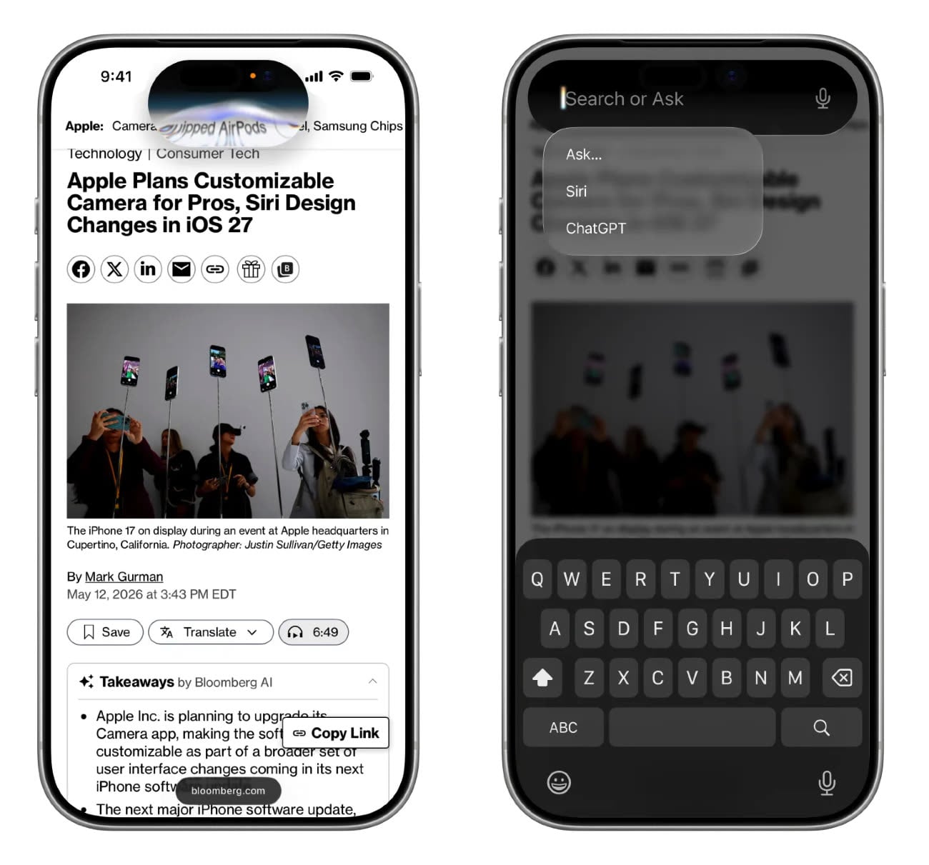 Dynamic Island, app dédiée : le nouveau Siri supposé d’iOS 27 déjà mis ...