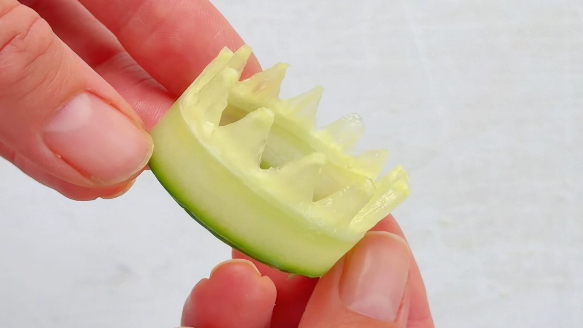 Princess party cucumber crowns with mini cheese