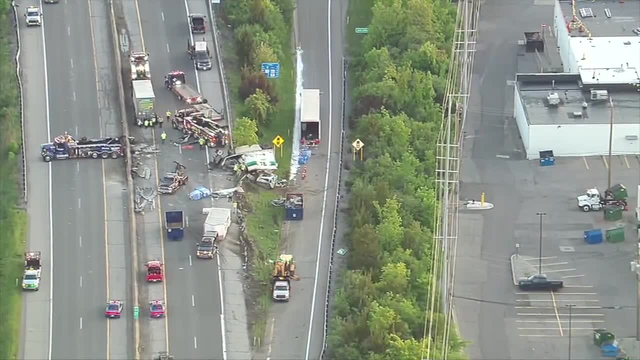Chopper 7 video shows massive crash along I-94 near Ann Arbor