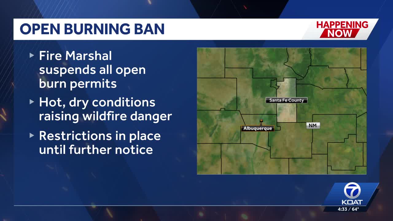 Santa Fe County fire marshal bans open burning