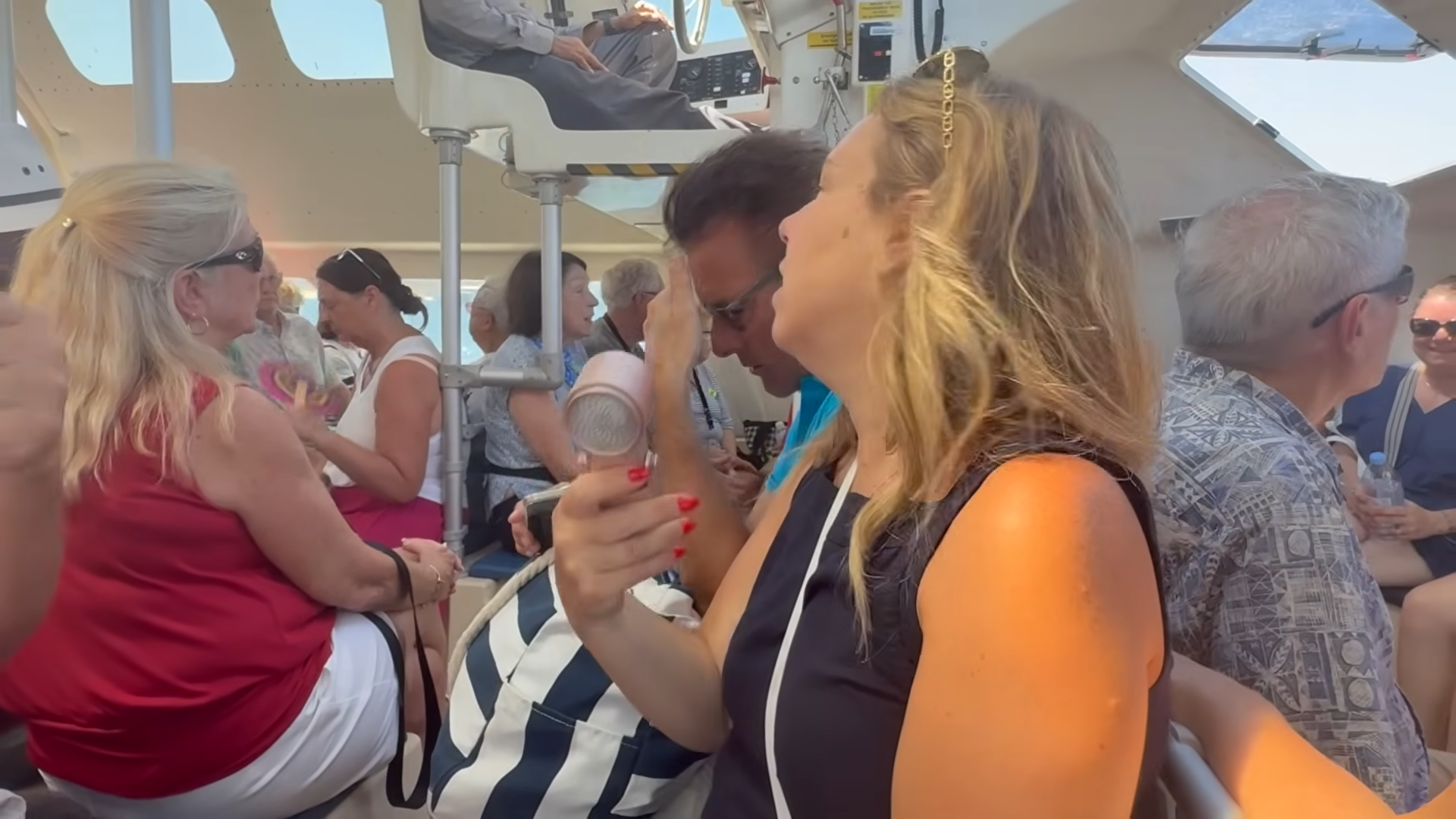 She brought cute cruise outfits - then the wind on deck had other plans