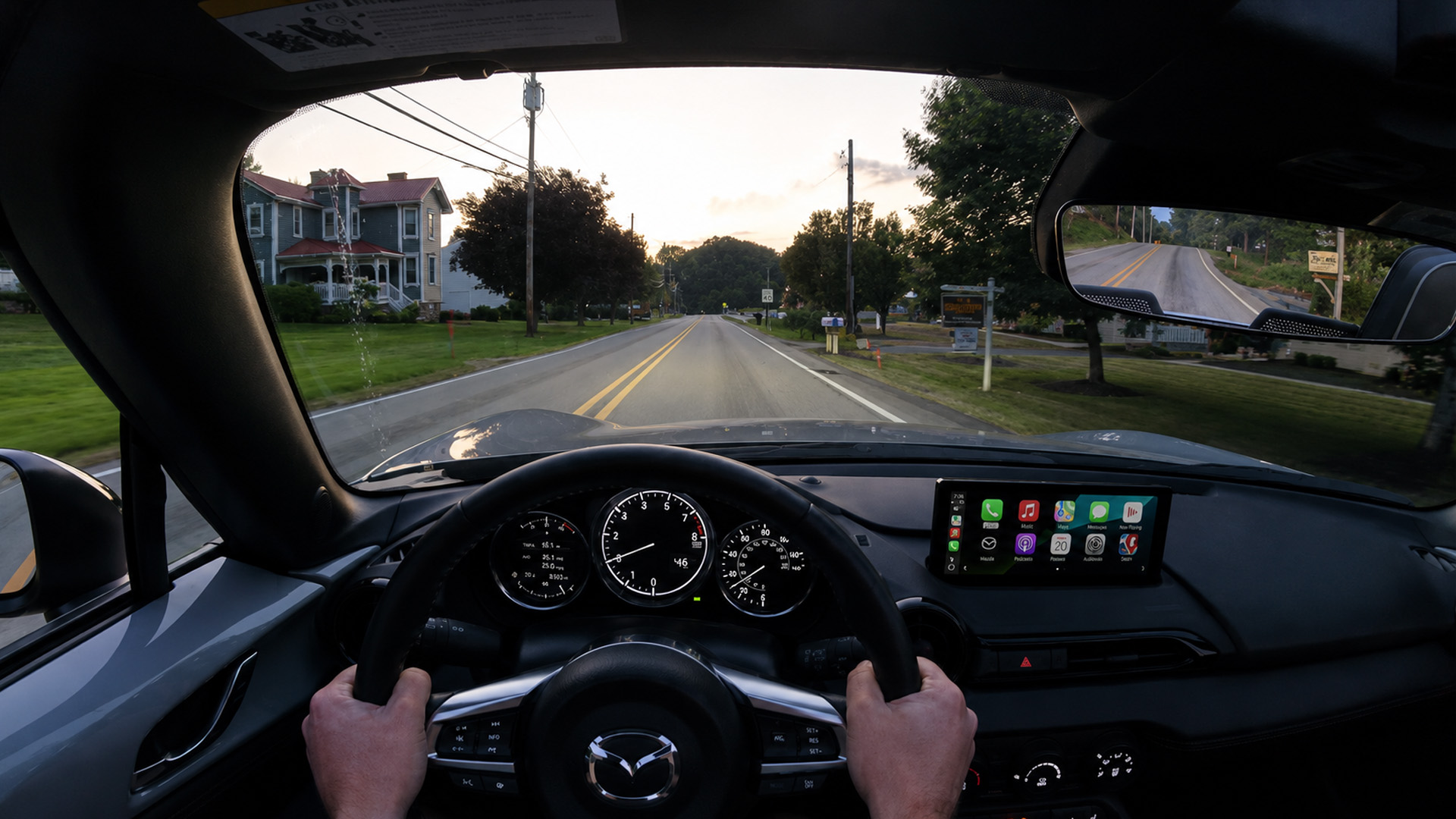 Mazda MX-5 Miata Club POV drive on a warm evening