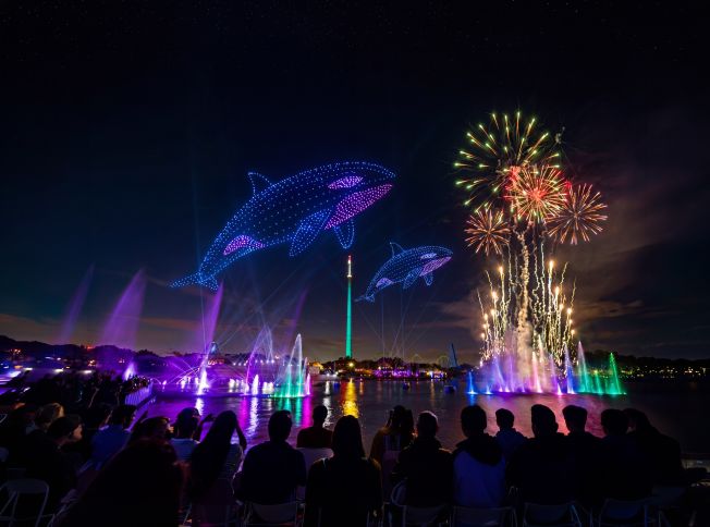 Electric Ocean – SeaWorld recebe evento com animais e drones