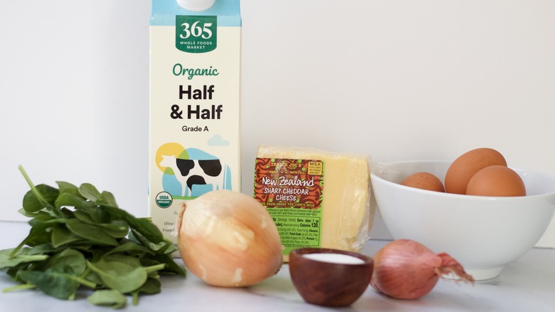 Hearty crustless spinach quiche