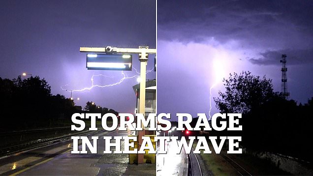 Storms light up night sky over Solihull as heatwave claims lives