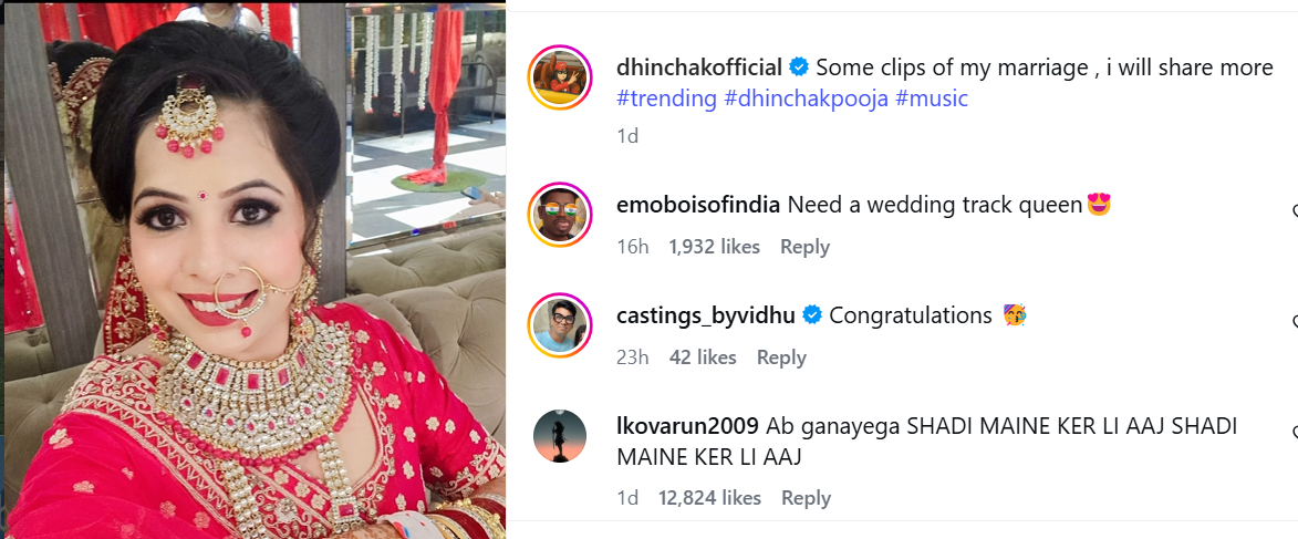 Selfie Maine Leli Aaj fame Dhinchak Pooja gets married, receives ...