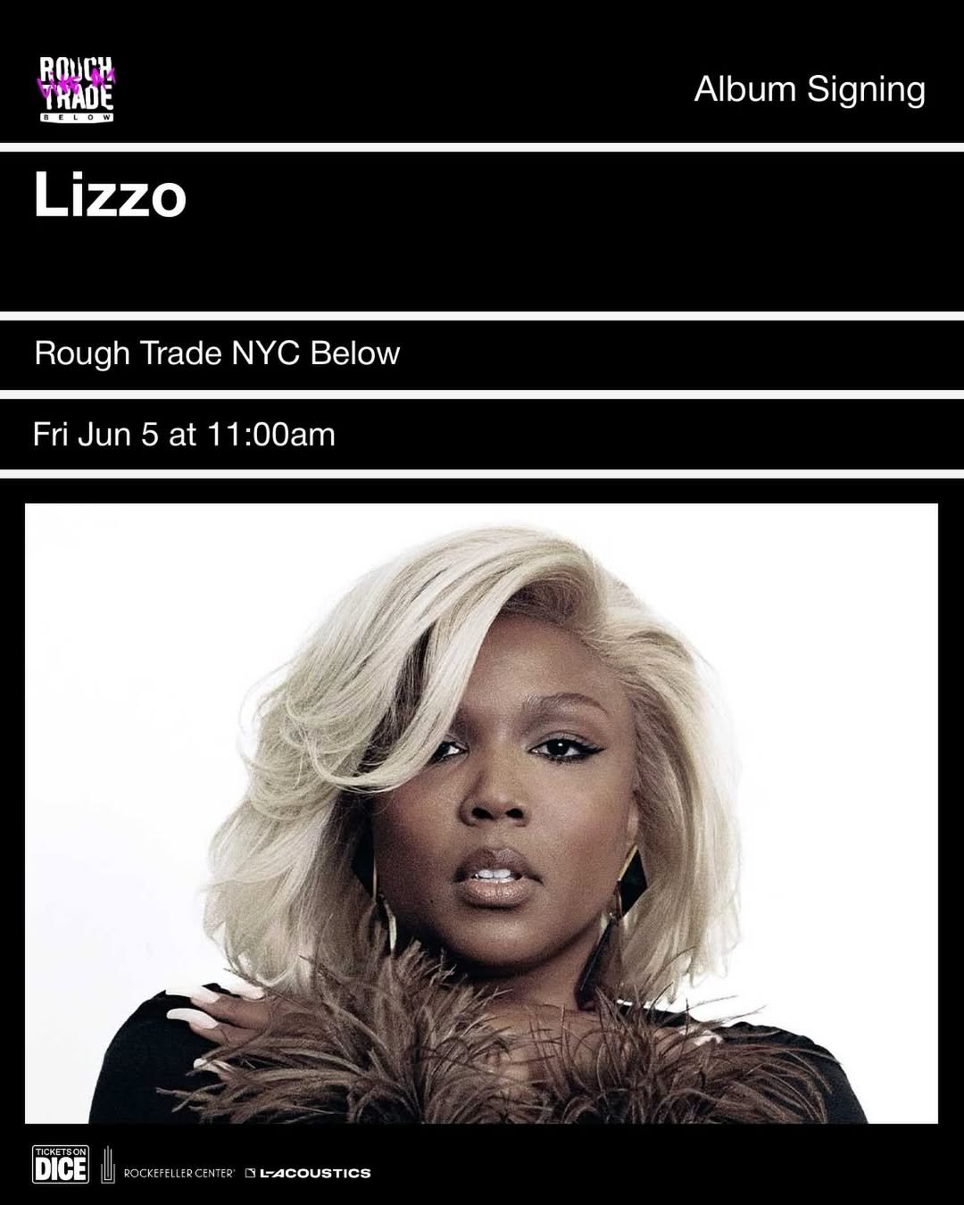 Lizzo album signing at Rough Trade, NYC