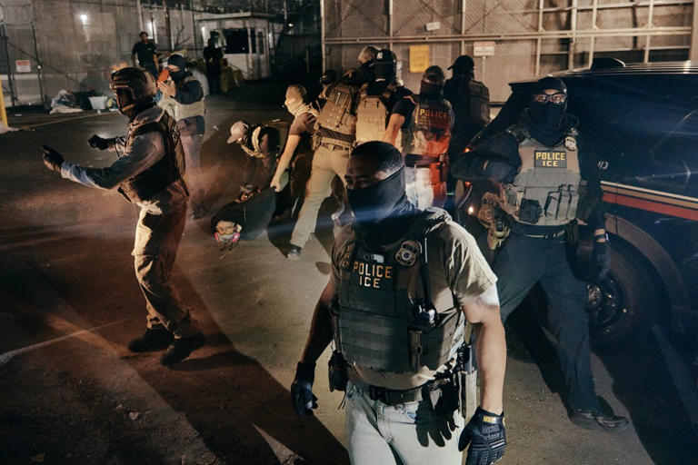 Anti-ICE goons chant 'grab your guns and kill yourself' at feds during ...
