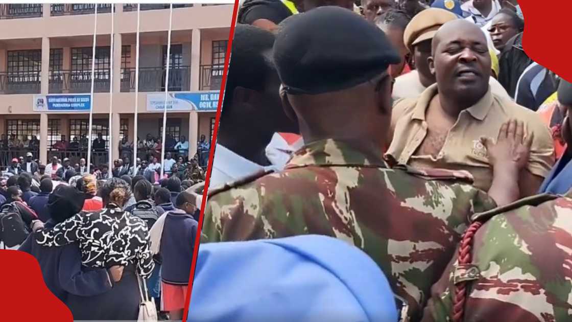 Utumishi Girls fire: Devastated dad disrupts police address, falls on ...
