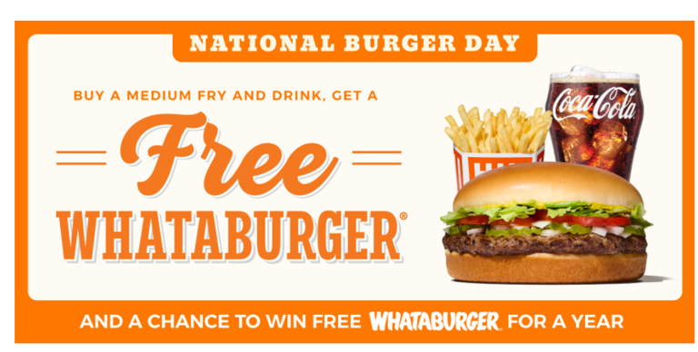 Whataburger celebrates National Hamburger Day with freebies, contest