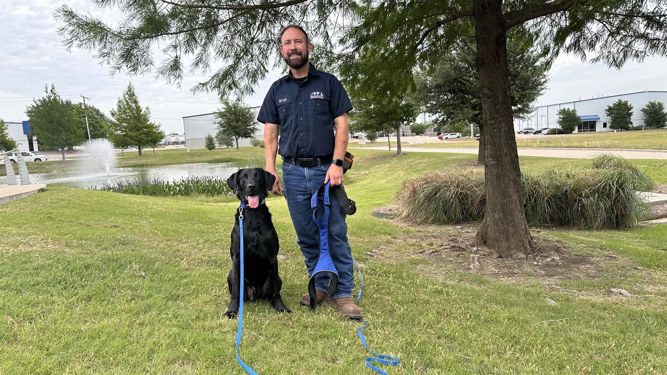 Mansfield uses a rescue dog mix to detect water leaks
