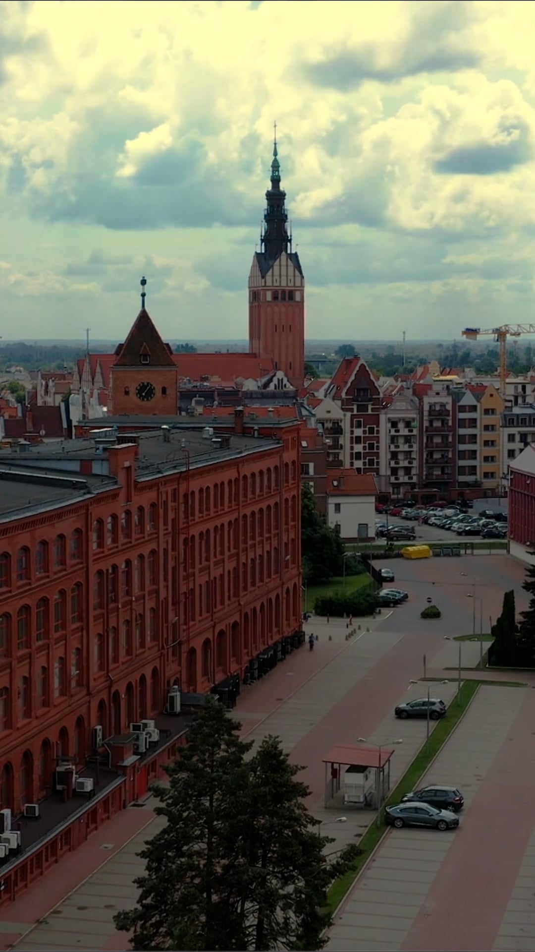 Drone flight over Elbląg: Poland's beautiful historic city