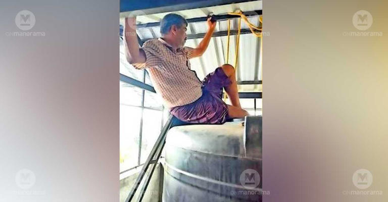 Headmaster in Kottayam climbs atop school to clean water tanks ahead of ...