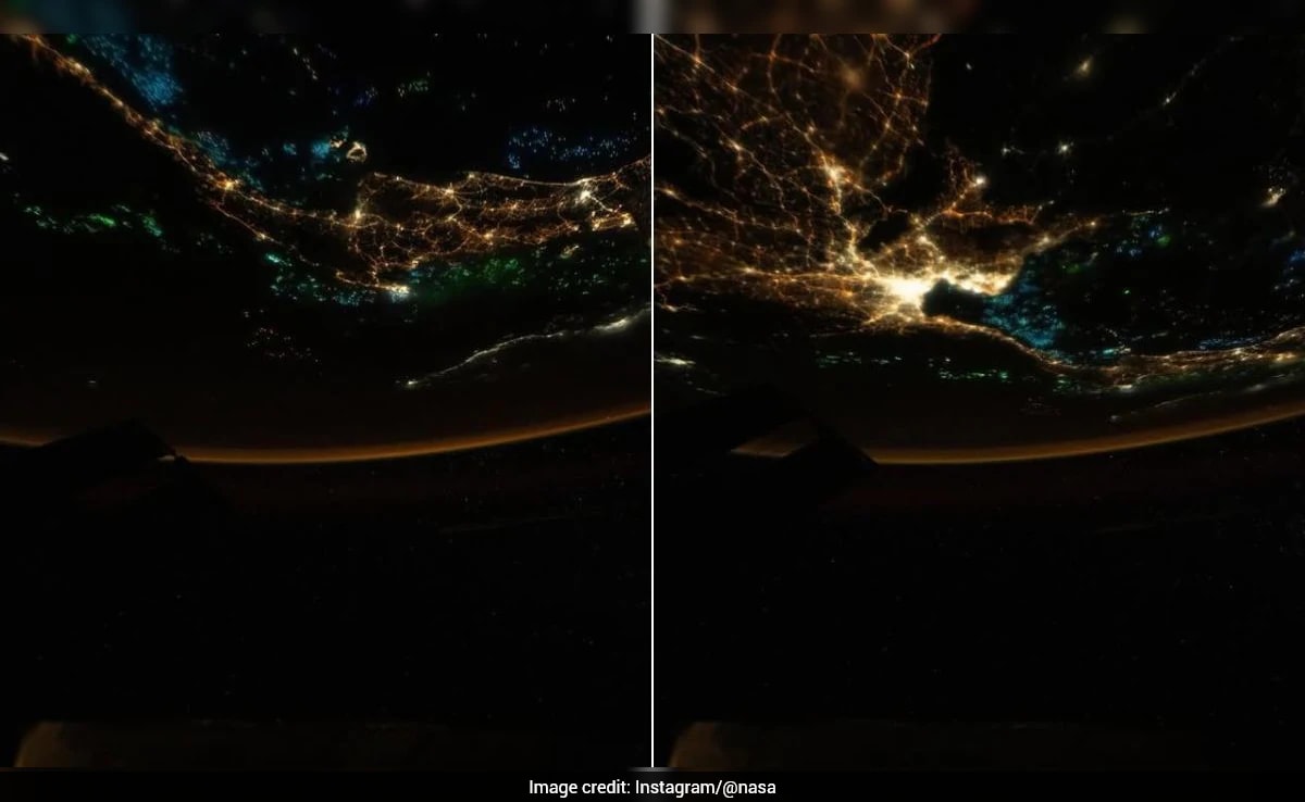 NASA shares stunning view of Earth's night lights as seen from space