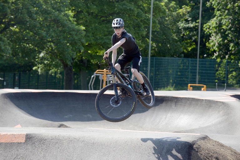 Youngsters enjoy half-term fun at the new pump track in South Shields ...