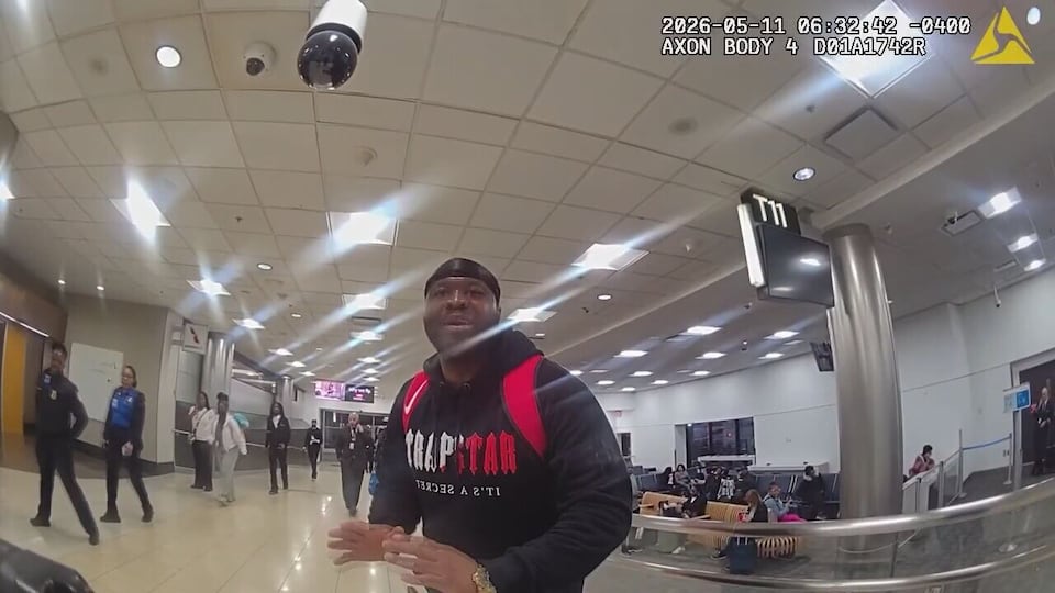 Raw video: Body camera footage of man arrested for TSA breach at ...