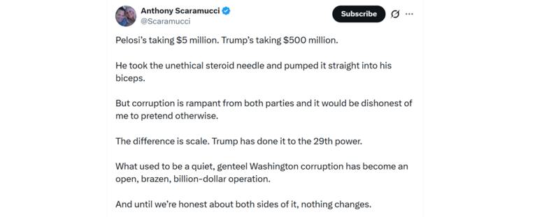 Anthony Scaramucci says genteel Washington corruption has become an ...