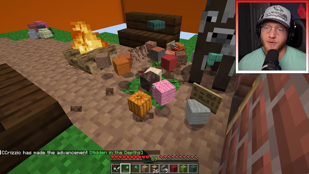 This Minecraft build battle started with almost nothing
