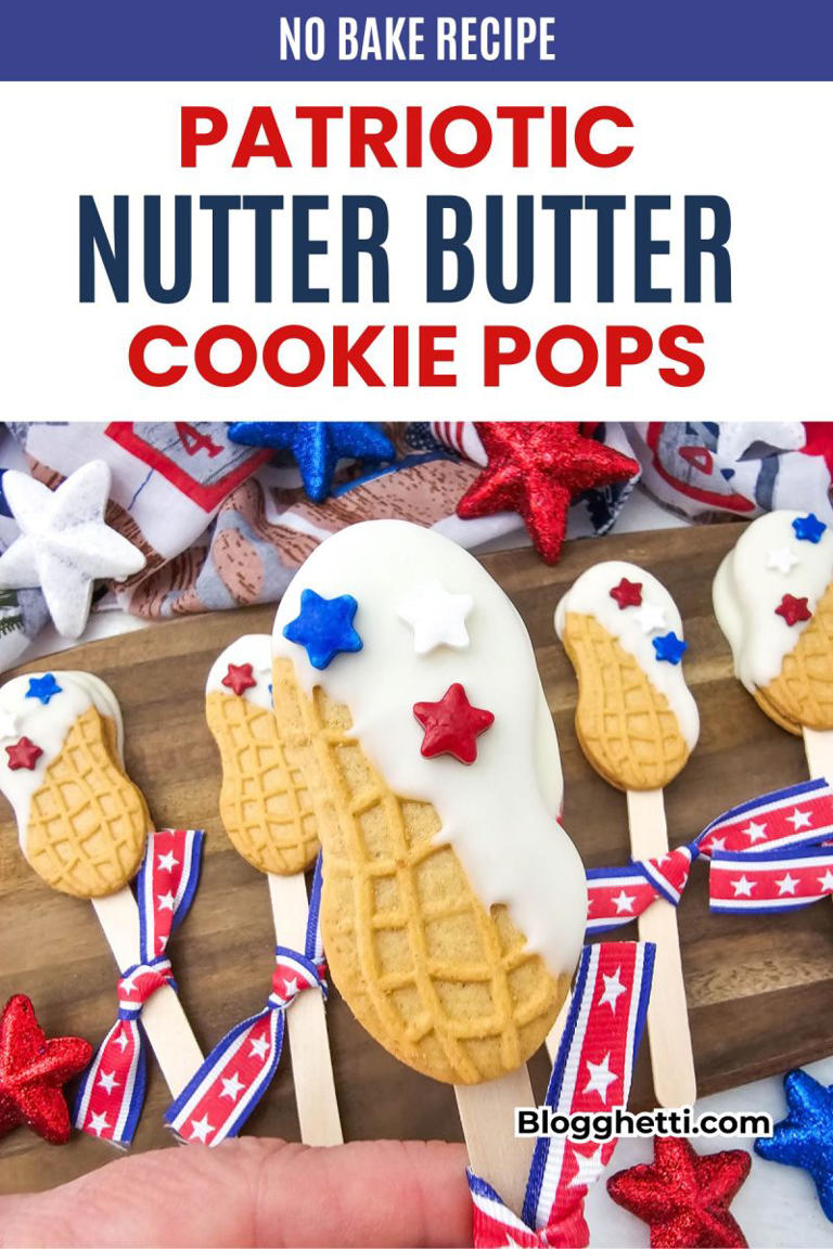 Red, white, and blue Nutter Butter cookie pops