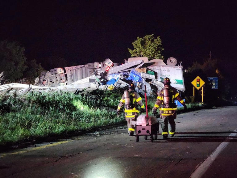 Nitric acid spilled onto I-94 in Ann Arbor after semi truck crash: Official