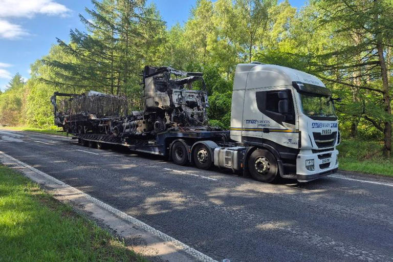 Lorry explosion that caused chaos on A9 saw HGV melted to tarmac
