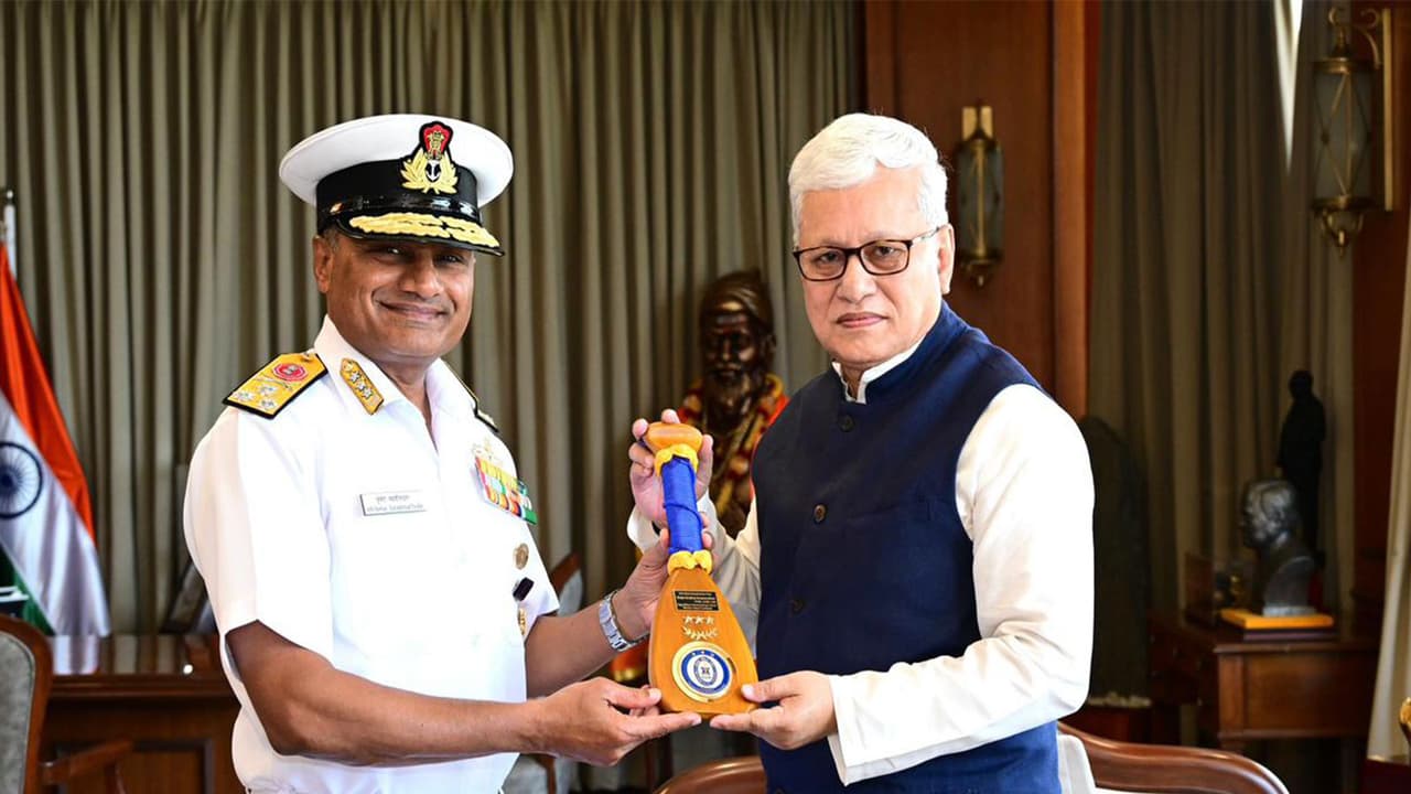 Next navy chief VAdm Swaminathan meets Maharashtra governor in Mumbai