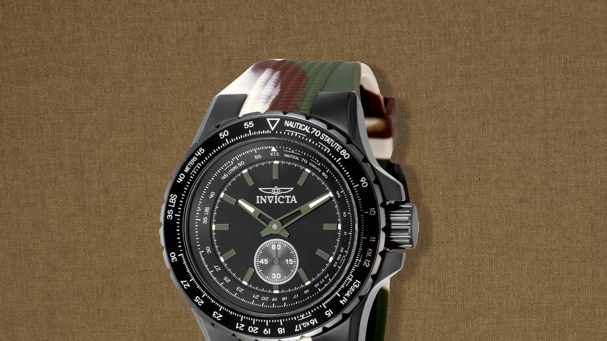 Get Invicta's 50mm camouflage aviator watch for only $60—89% off!