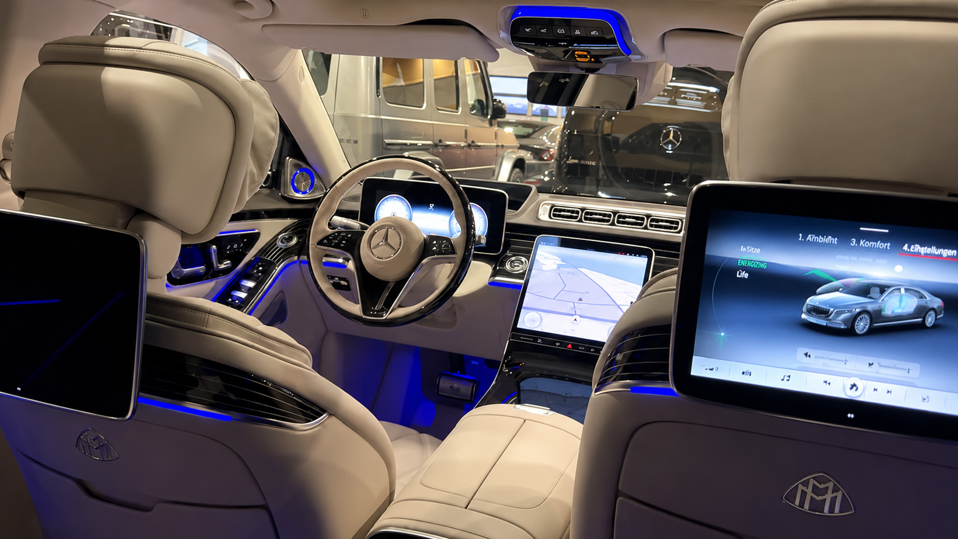 Inside a Maybach S580 cabin built for quiet luxury