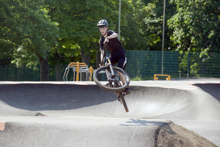 Youngsters enjoy half-term fun at the new pump track in South Shields ...