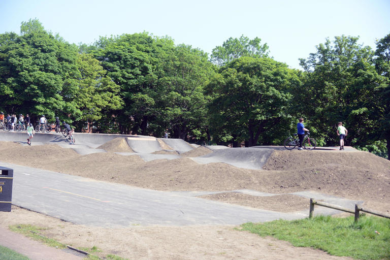 Youngsters enjoy half-term fun at the new pump track in South Shields ...