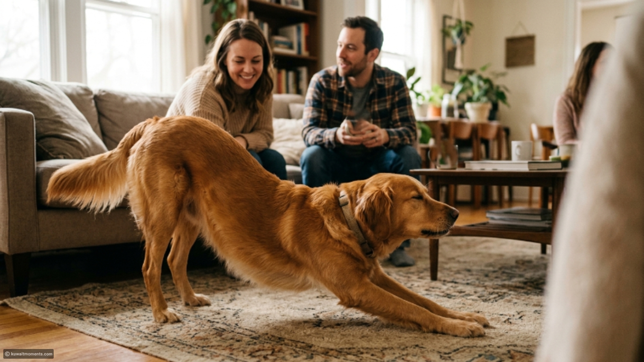 Vet explains real reason dogs stretch when they see you