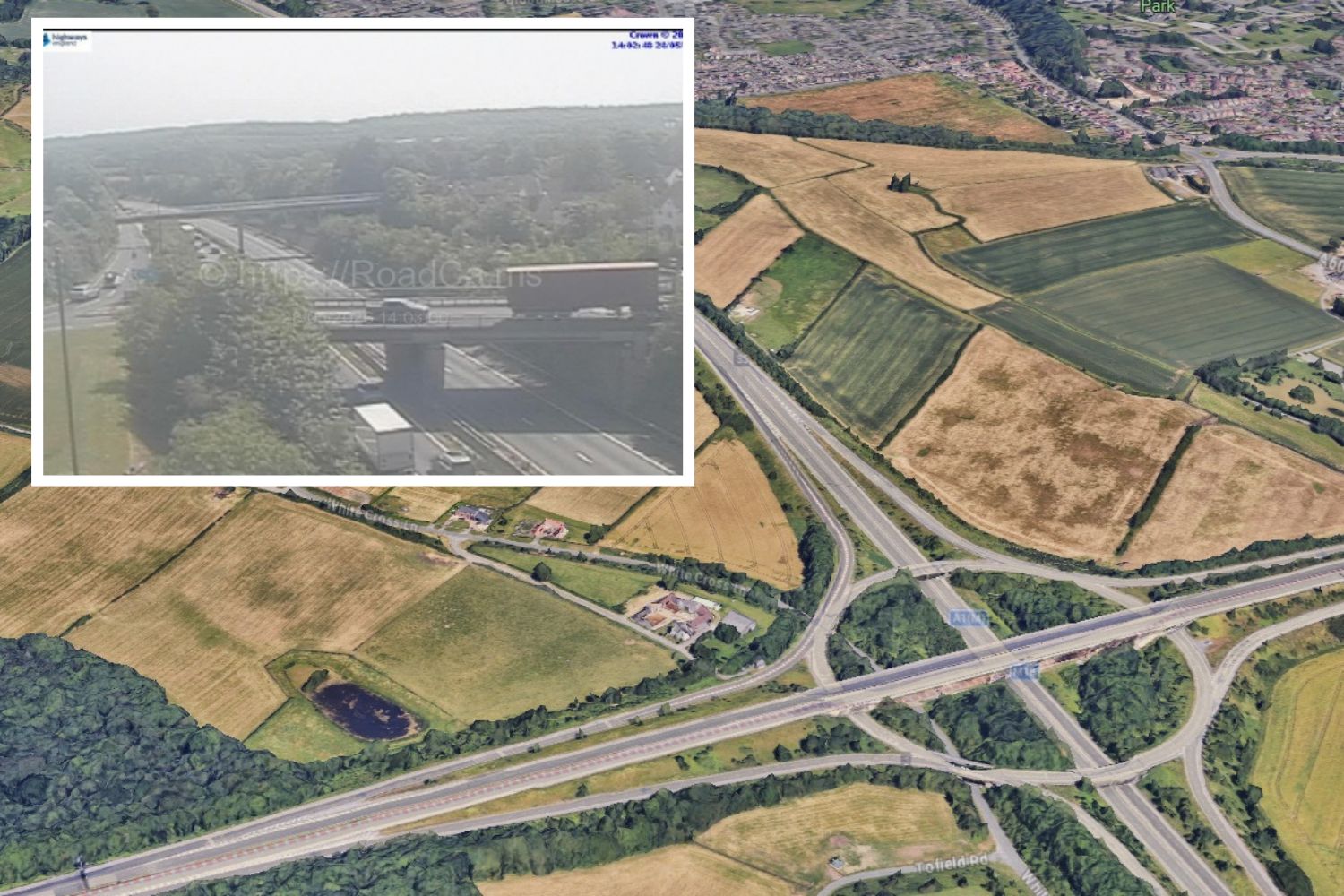 Severe delays after lorry sheds load onto A1(M) following collision in ...