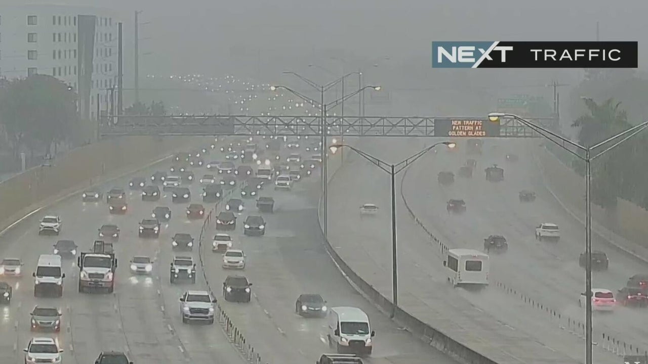 Heavy rain leads to flooding on Interstate 95 in Miami-Dade on Thursday ...